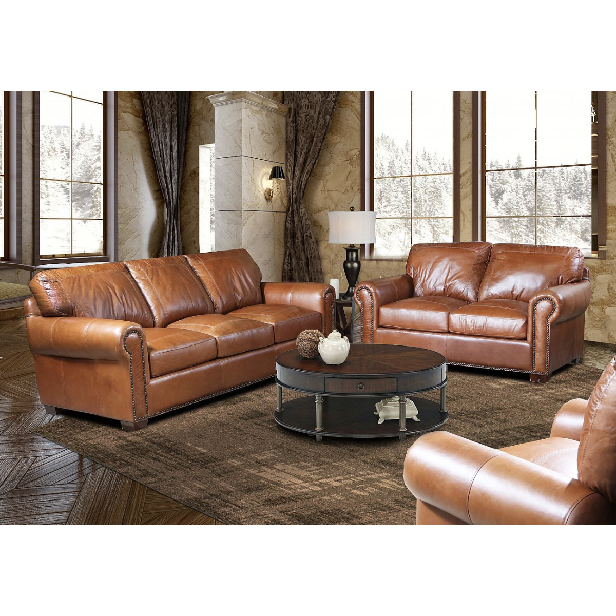 Saddle Glove Leather Sofa – Watts Furniture - LaGrange, GA Furniture ...